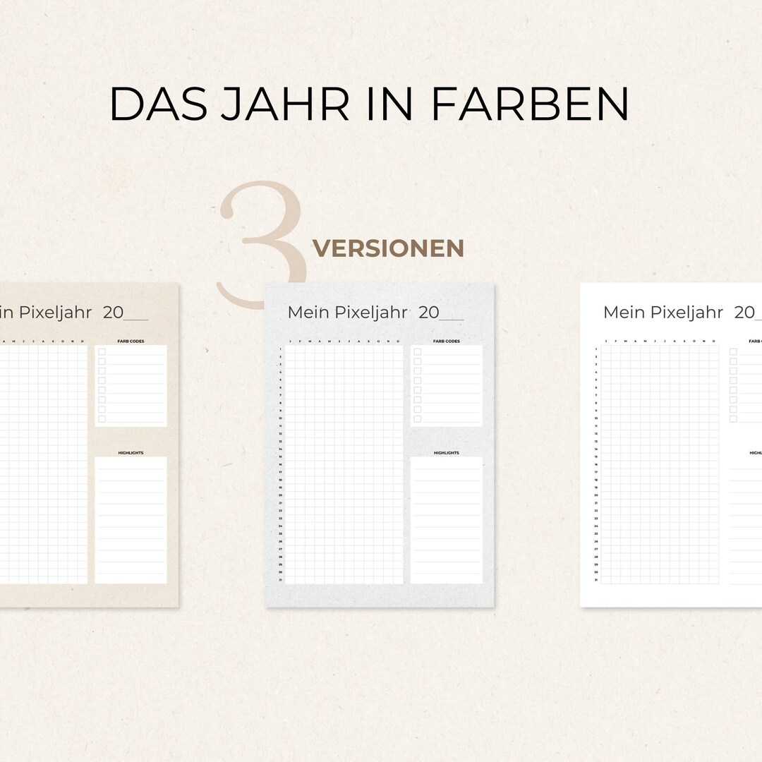 A Year in Colors Your Pixel Year Diary as a Daily Mood Tracker Digital ...