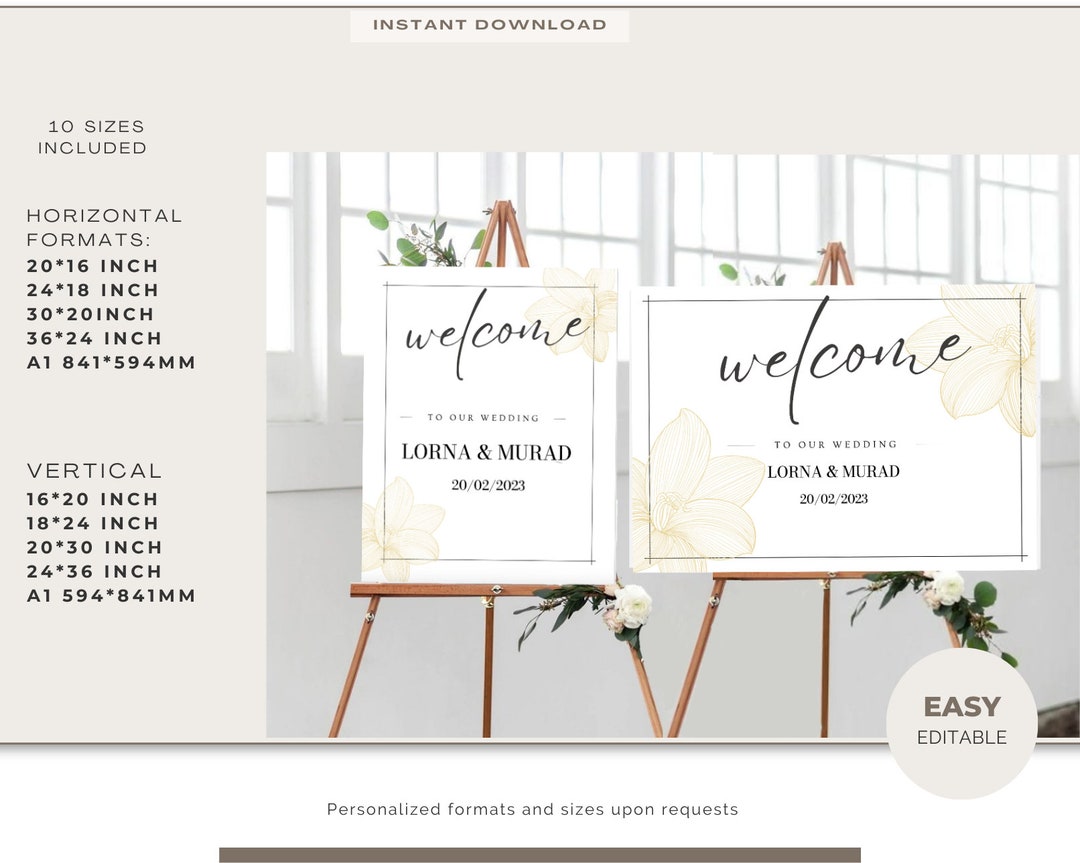 Editable Welcome Sign Welcome Sign Template Blush Pink - Etsy