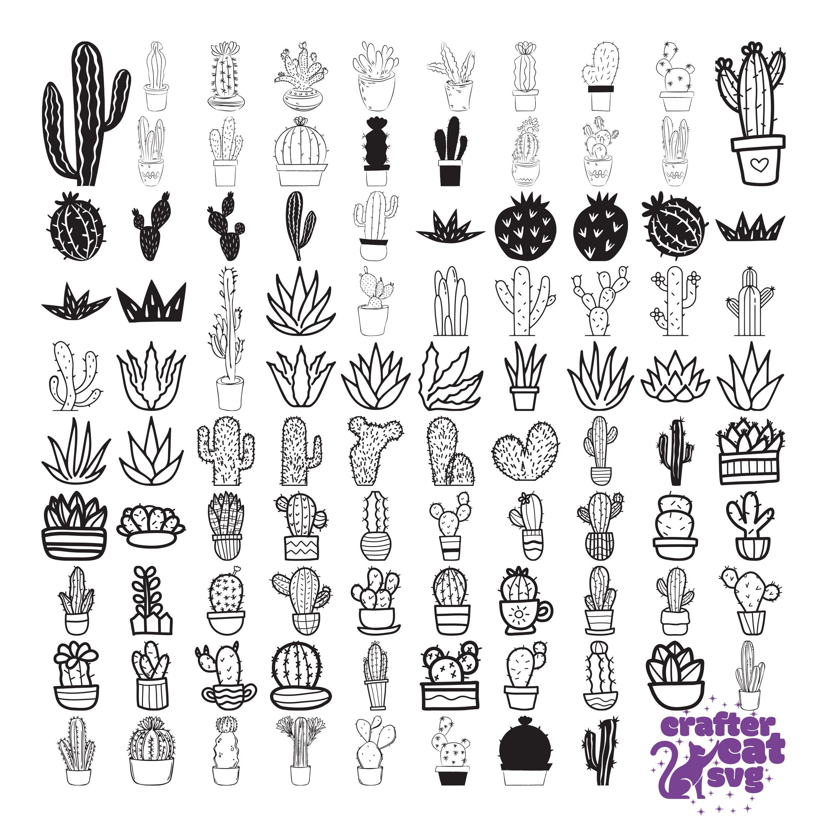 400 Cactus Svg Bundle Cactus Flower Bundle Cactus Svg, Dxf, Eps, Png ...