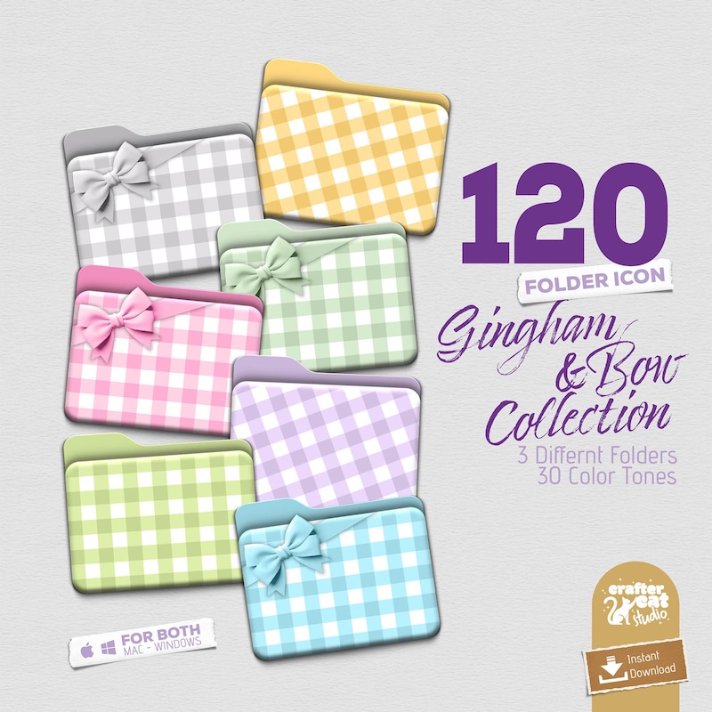 Bow Folder Icons - Etsy