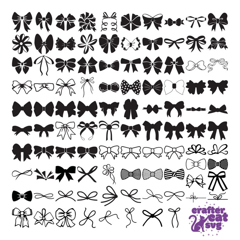 380 Ribbon Bow SVG Bundle - Ribbon SVG - Bow Svg - Dxf, Eps, Png, Pdf ...