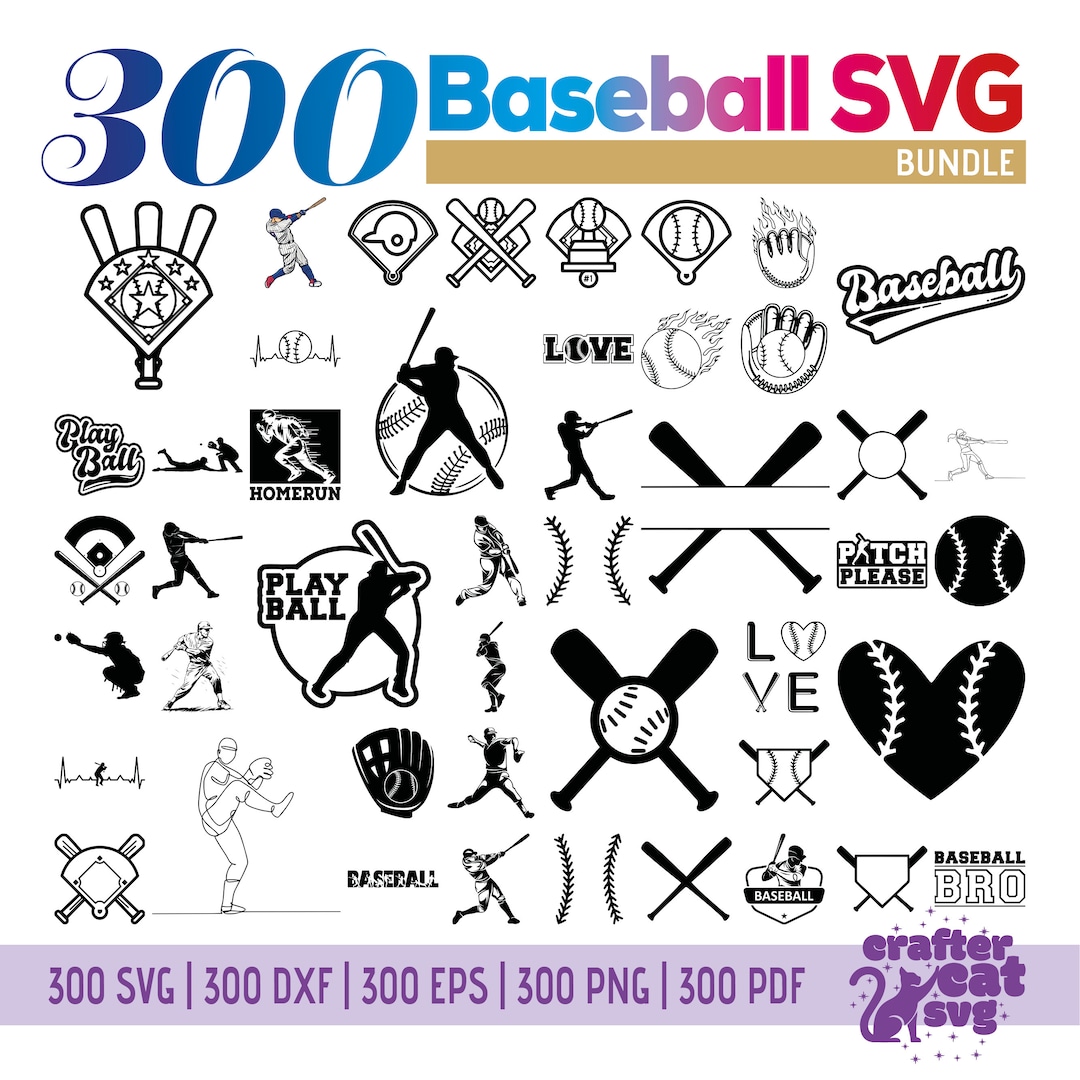 Baseball SVG Bundle: 300 High-resolution Designs (digital Download) - Etsy