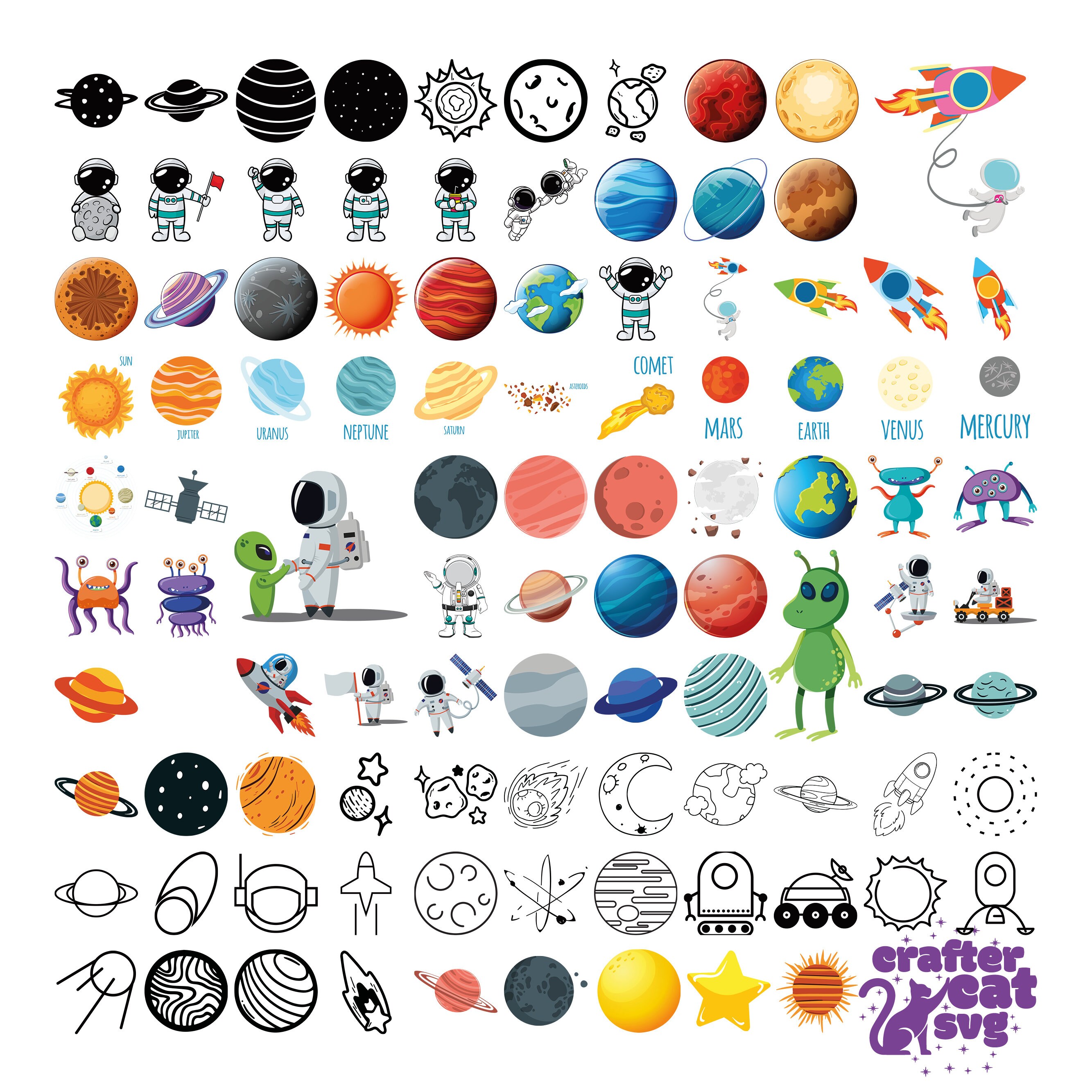 500 Space Svg Bundle - Planet Bundle - Galaxy Svg - Space Cut File ...