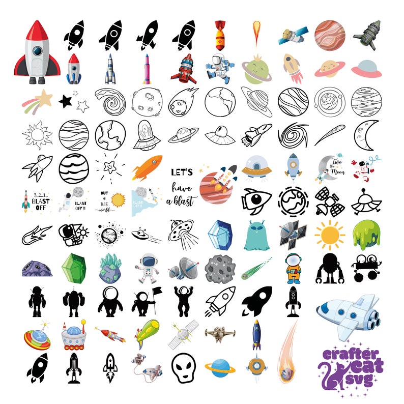 500 Space Svg Bundle - Planet Bundle - Galaxy Svg - Space Cut File - Cricut - Silhouette - Canva ...