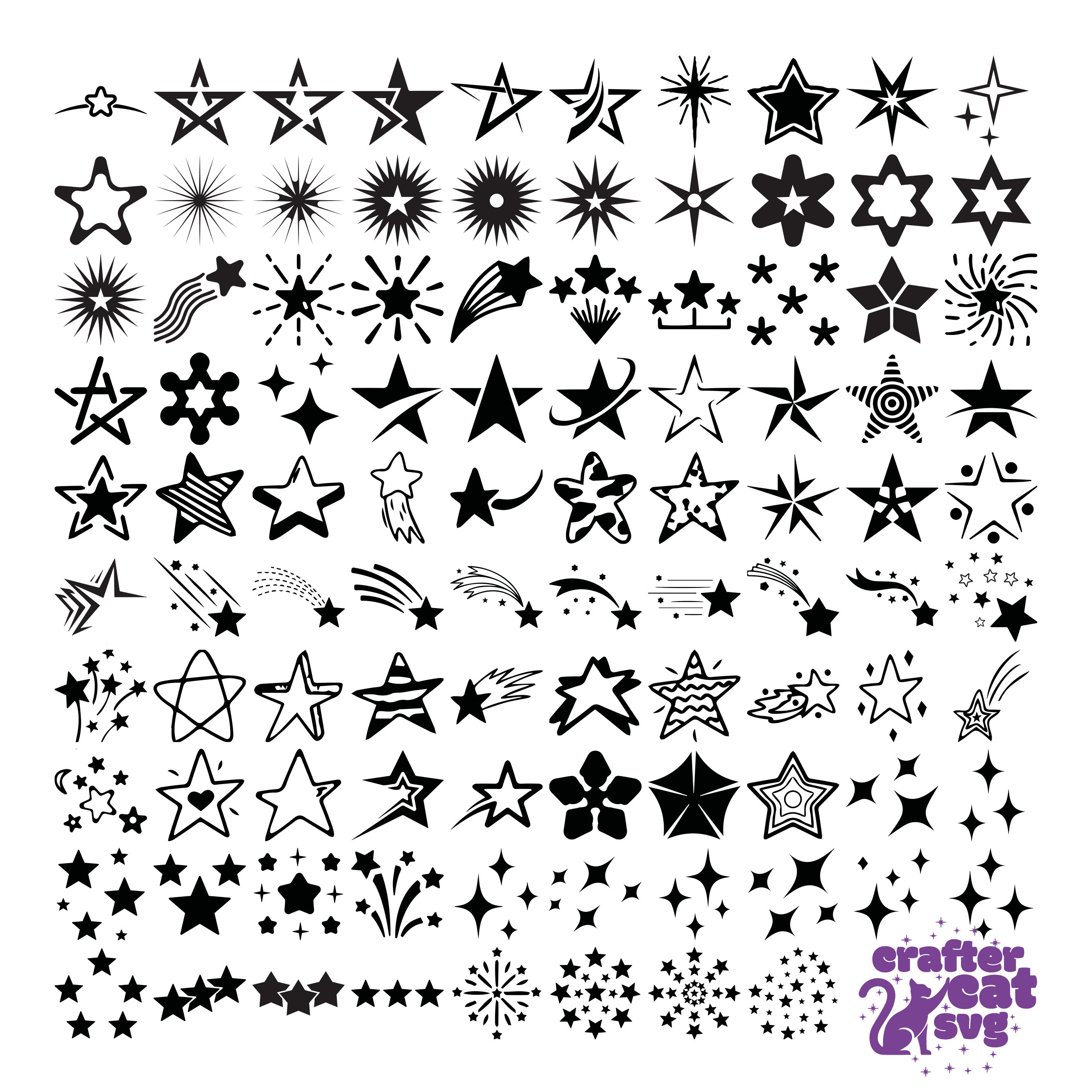 250 Stars Svg Bundle Stars Bundle Stars Svg Stars Dxf Stars PNG ...