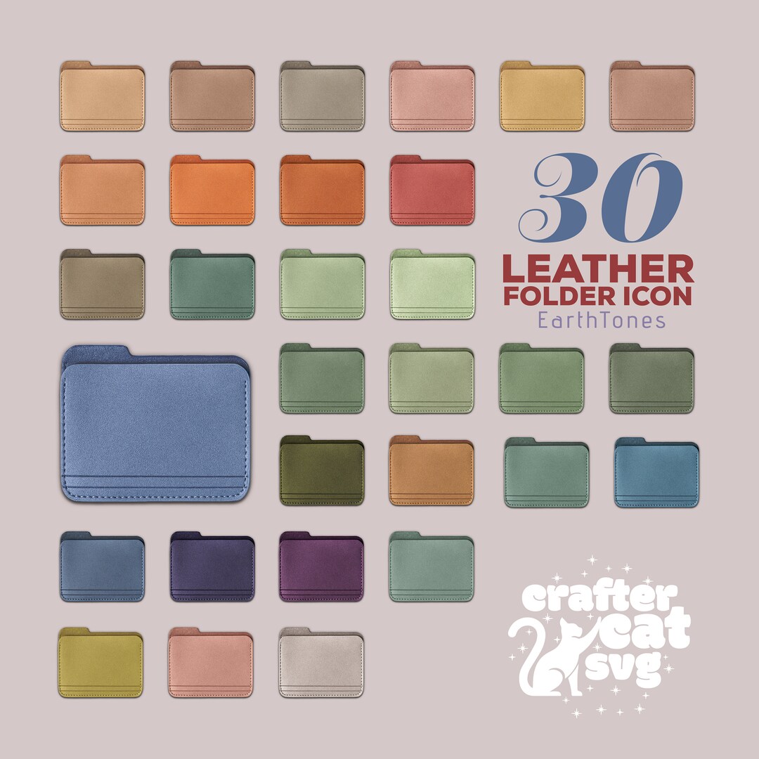 Leather Folder Icon Earth Color Tones, Mac Folder Icons, Desktop Folder ...
