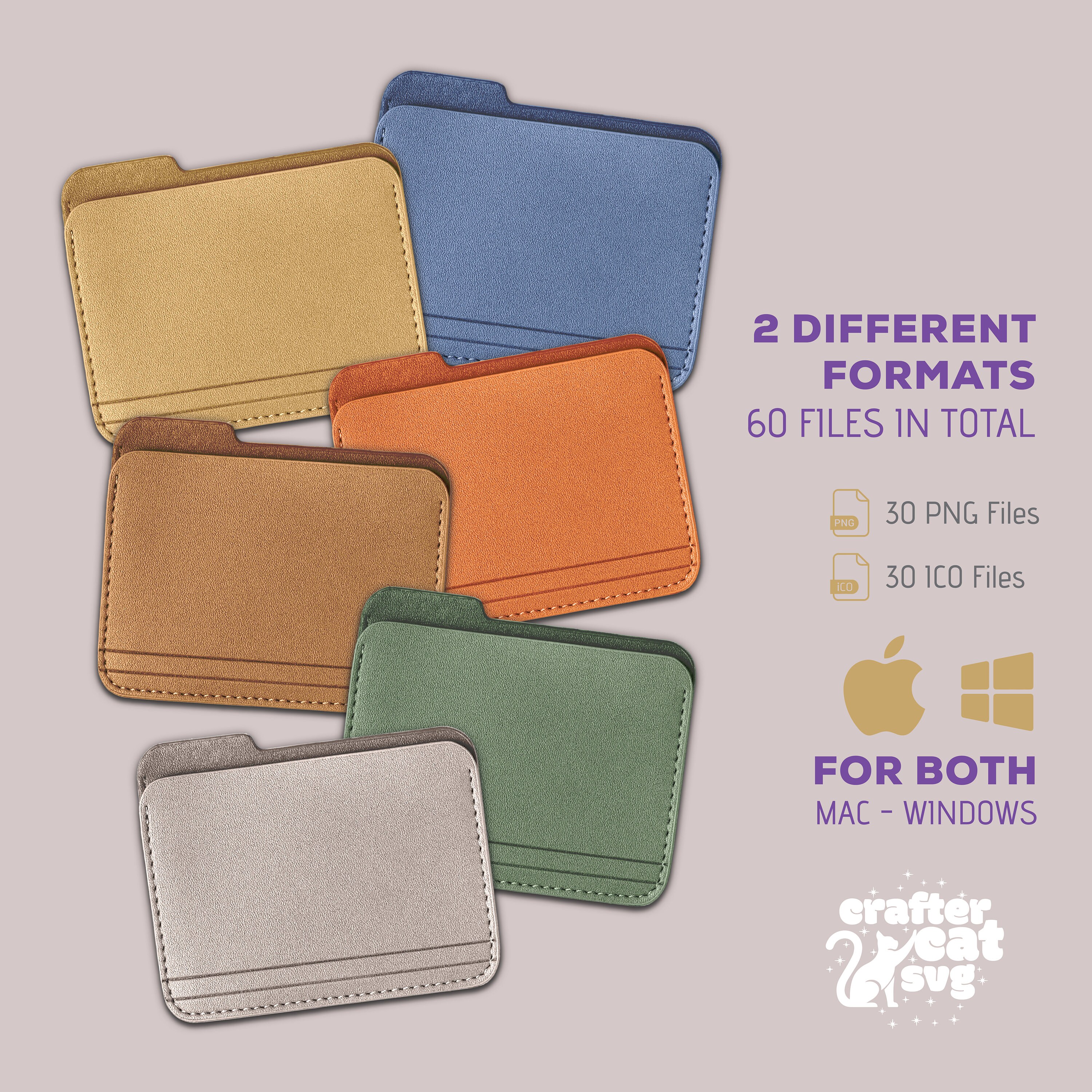 Leather Folder Icon Earth Color Tones, Mac Folder Icons, Desktop Folder ...