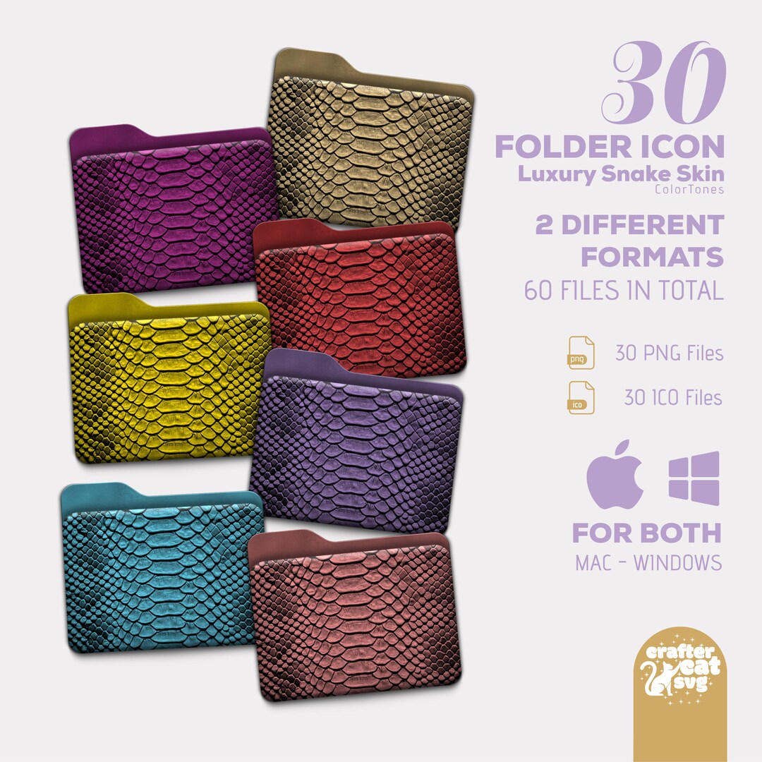 Luxury Snake Skin Folder Icon Color Tones, Mac Folder Icons, Desktop ...