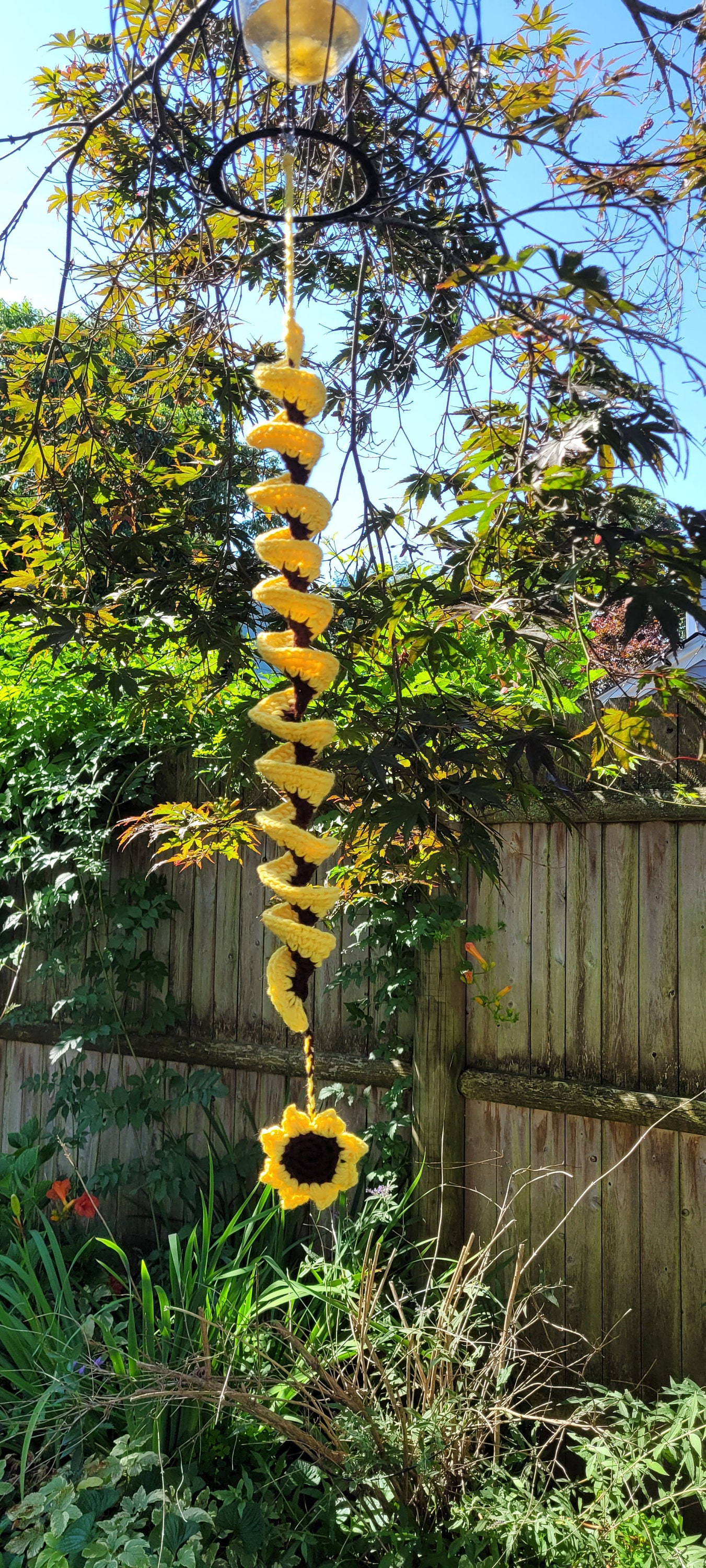 Crocheted Sunflower Wind Spinner - Etsy