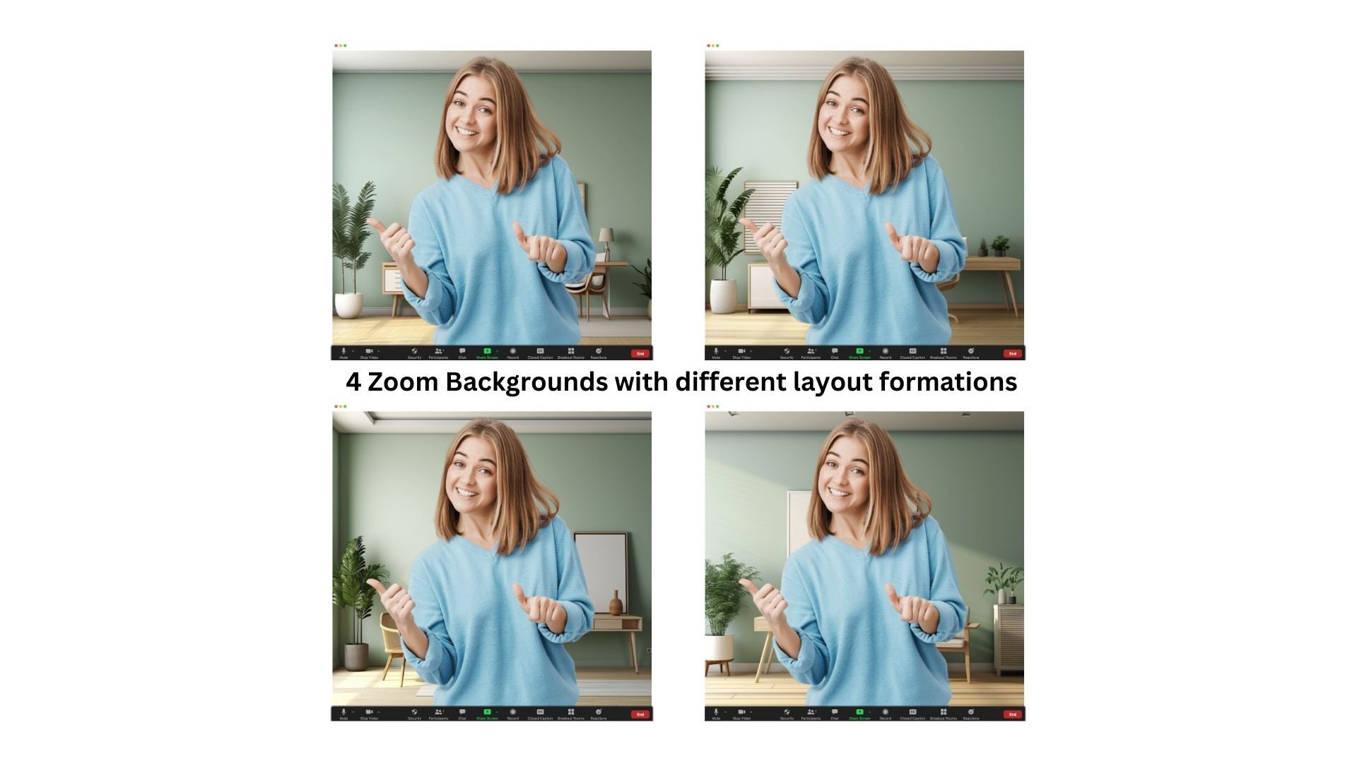 4 Zoom Backgrounds, Zoom Background Office, Zoom Background Home Office ...