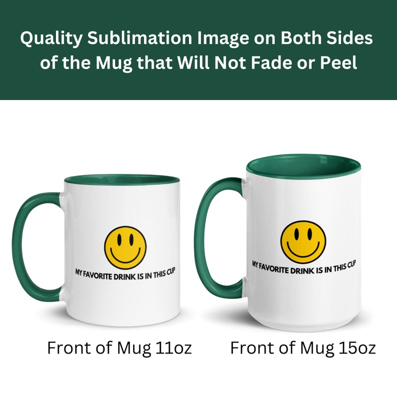 Smiley Face Happy Mug Happy Face Mug 11oz and 15oz Ceramic Coffee Mug ...