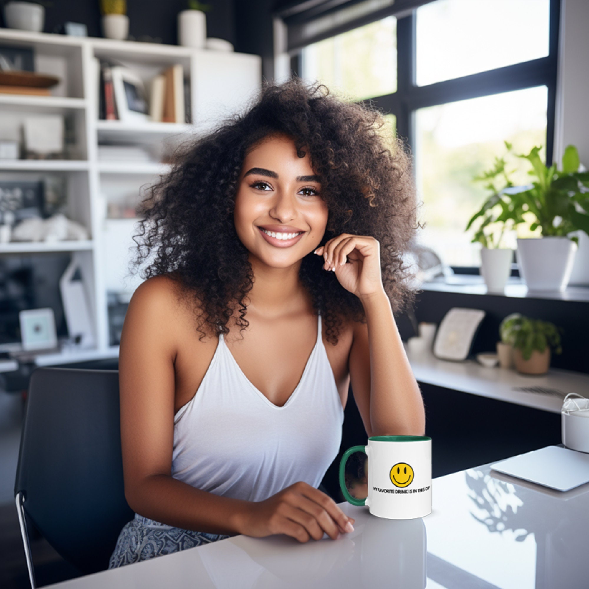 Smiley Face Happy Mug Happy Face Mug 11oz and 15oz Ceramic Coffee Mug ...