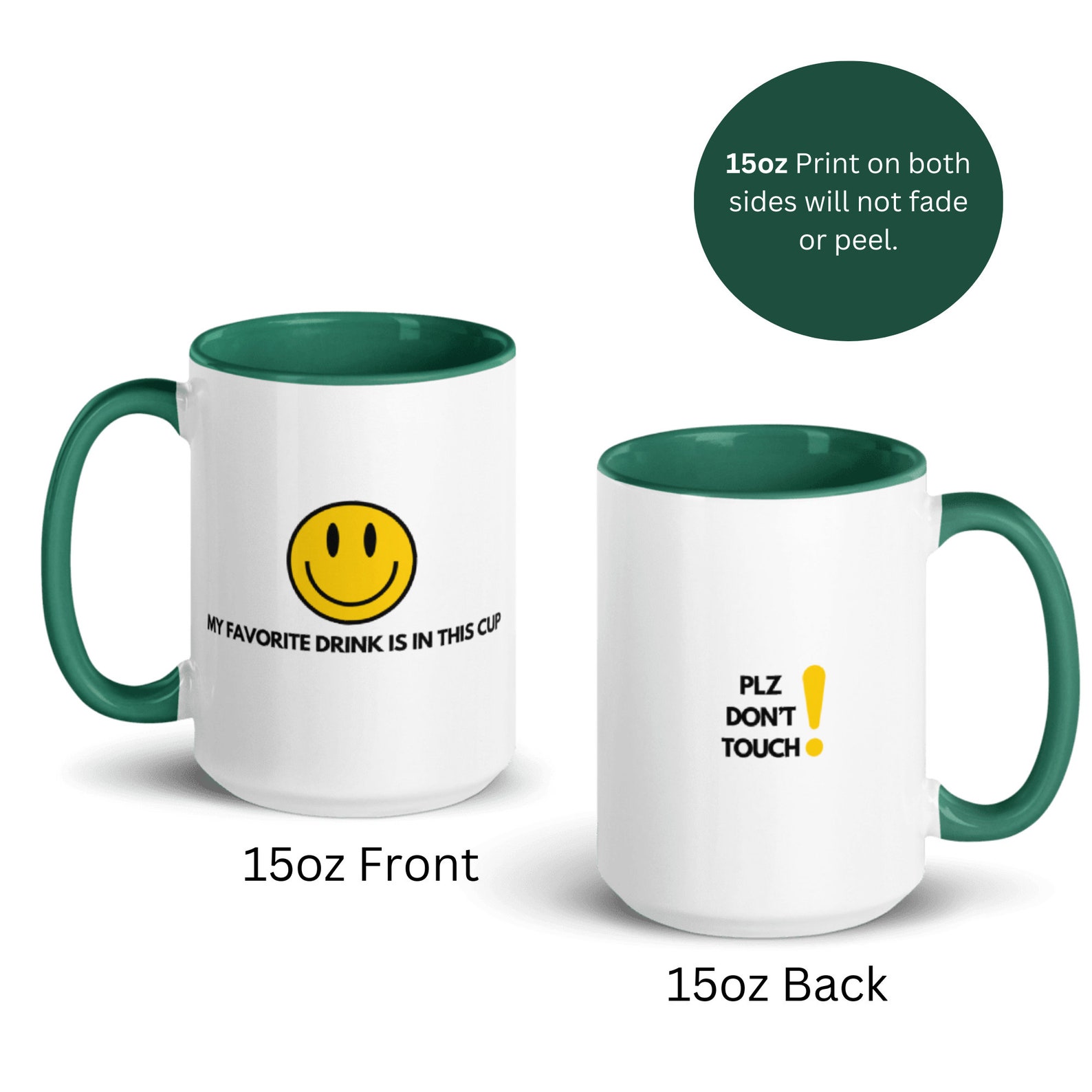 Smiley Face Happy Mug Happy Face Mug 11oz and 15oz Ceramic Coffee Mug ...