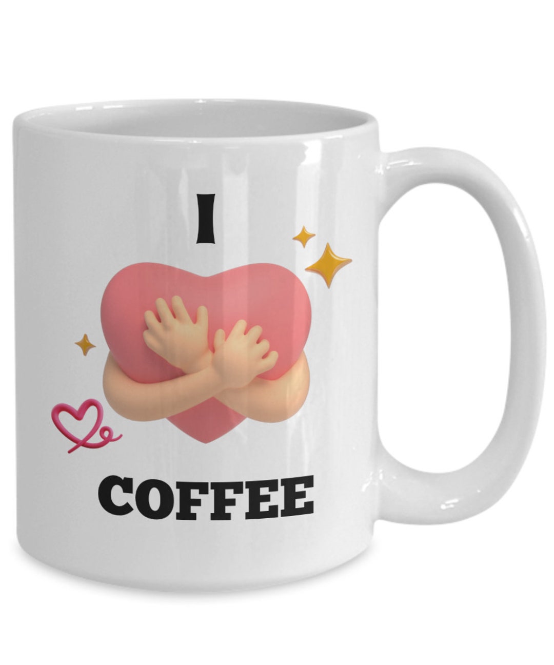 I Love Coffee Mug, Coffee Cup, Tea Cup, Heart Design Coffee Mug, Gift ...