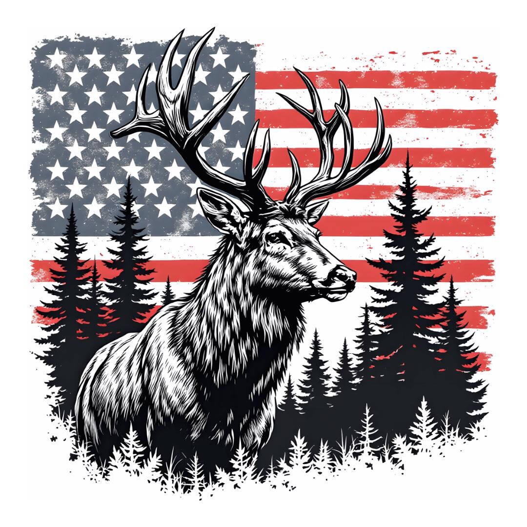 Patriotic Elk - American Flag and Elk Graphic PNG Design - Etsy