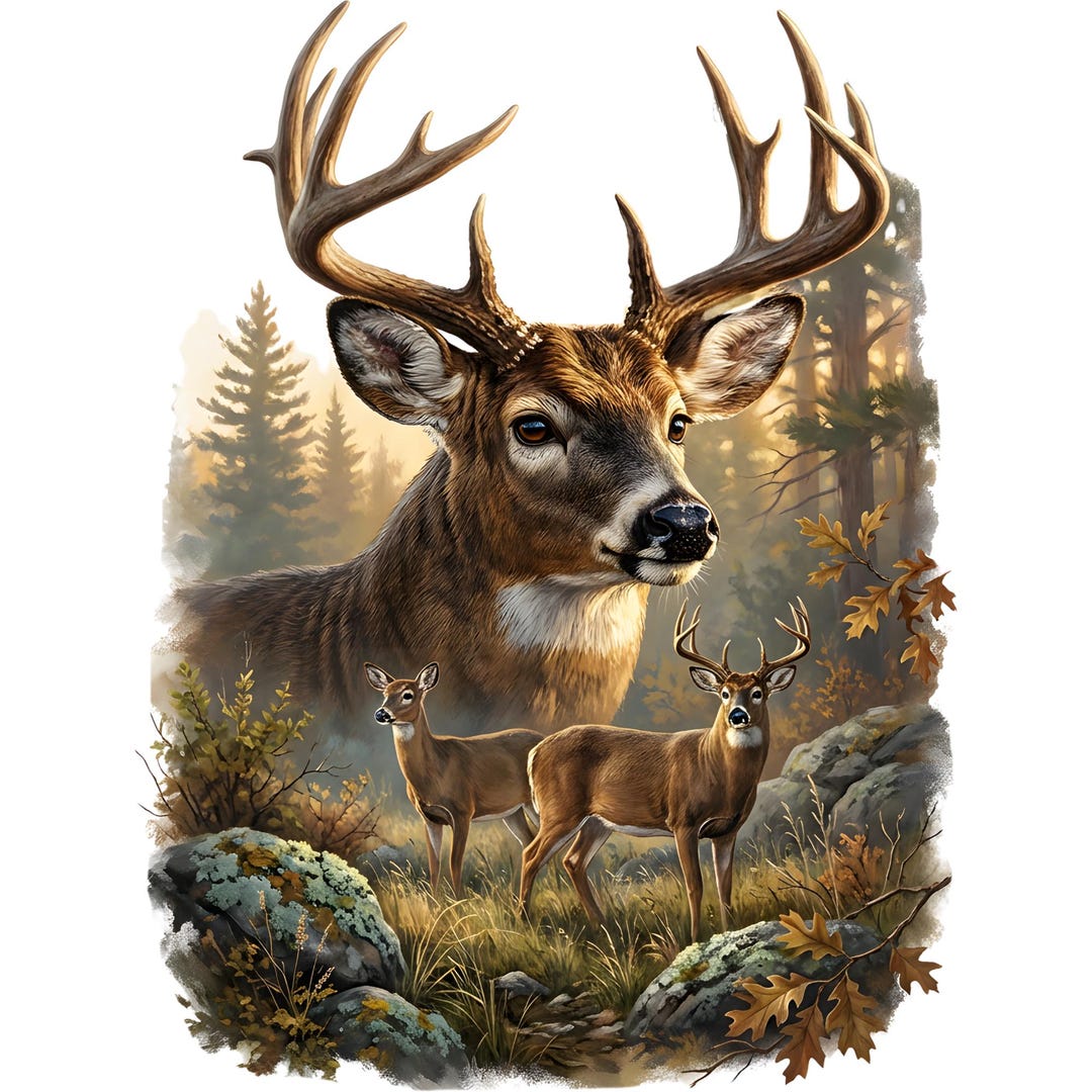 Whitetail Deer PNG Vintage Buck Autumn Forest Wildlife Hunting Shirt ...
