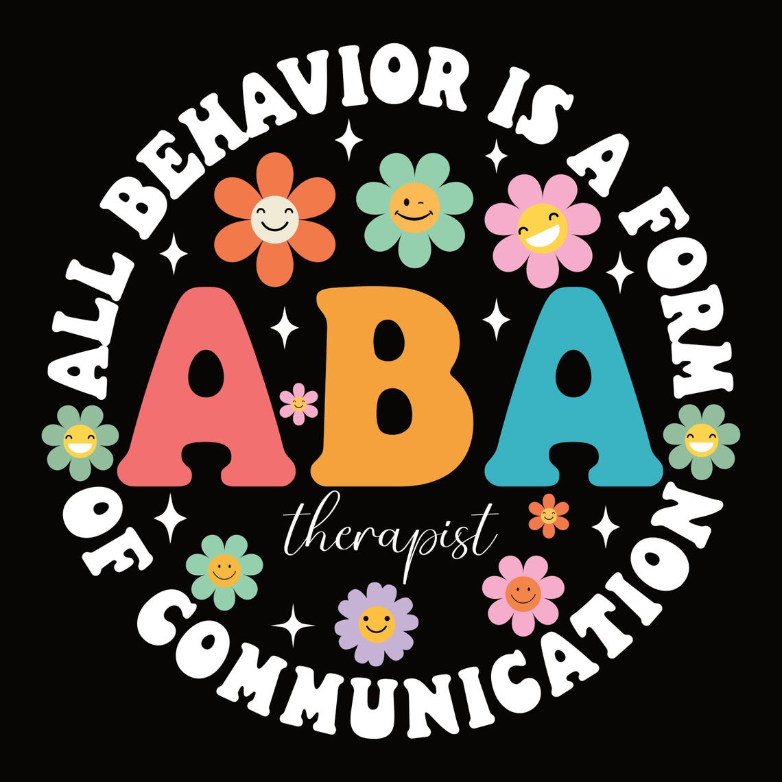 ABA Therapist, Behavior Analyst Autism Therapy RBT Floral,digital ...