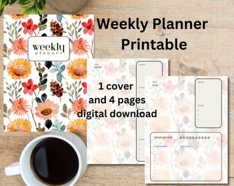 Floral Weekly Planner Printable - Etsy