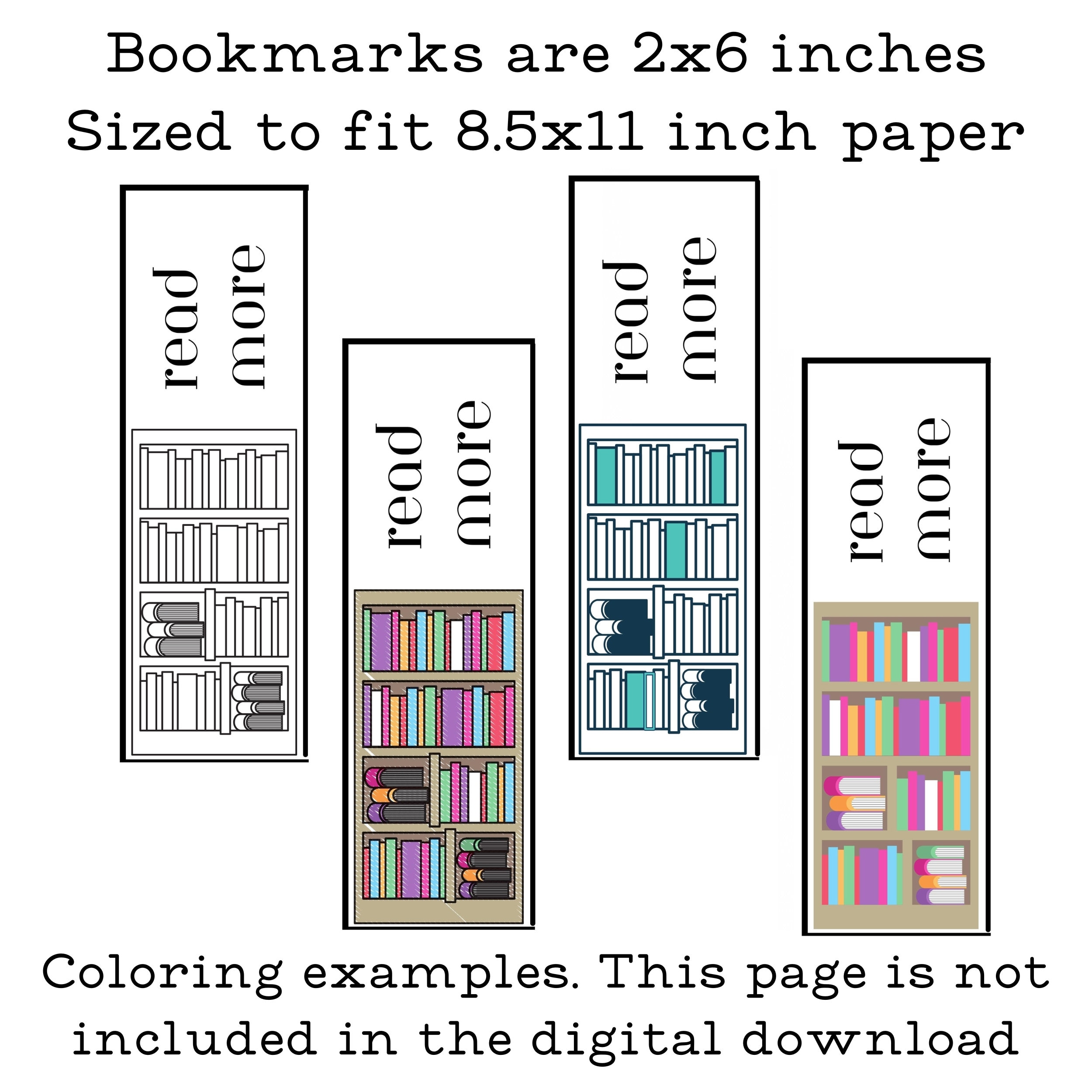 Set of 4 Coloring Page Bookmarks of Coffee and Books for Fall and ...