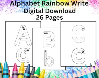 Alphabet Letter Tracing Worksheets 26 Printable Alphabets - Etsy