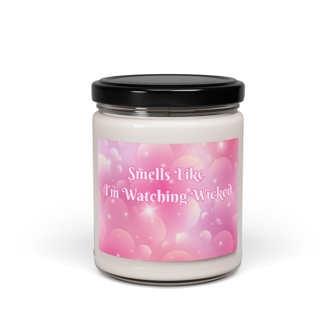Smells Like I'm Watching Wicked Pink Scented Soy Candle, 9oz - Etsy