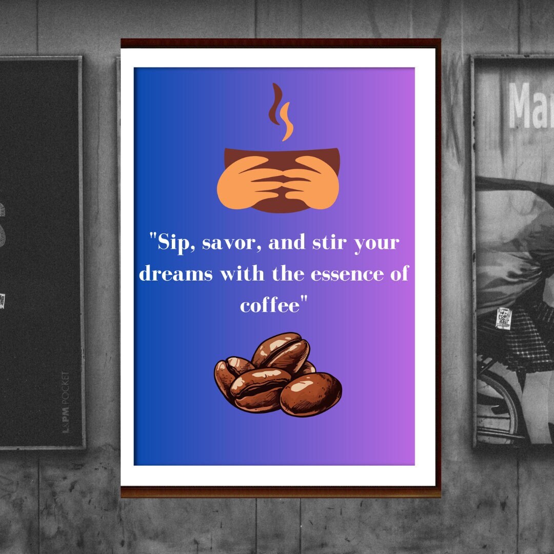 Java Joy Coffee Quotes Wall Decor Frames Espresso Art Prints Etsy Home ...