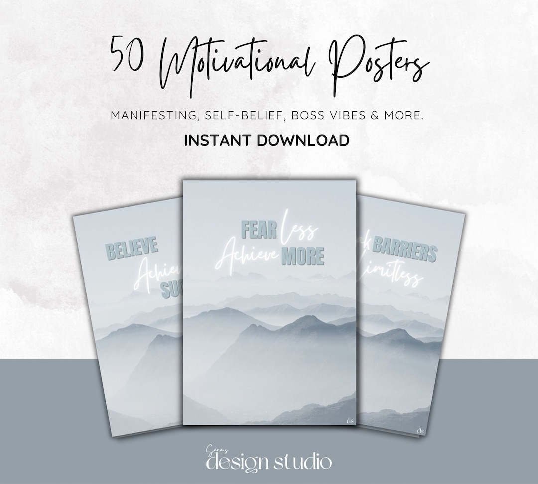 50 Mindful Posters for Motivation & Success Instant Download Unlock ...