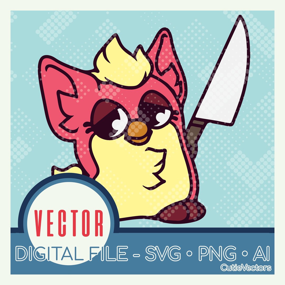 Furby con un cuchillo SVG Vector digital para Cricut arte - Etsy España