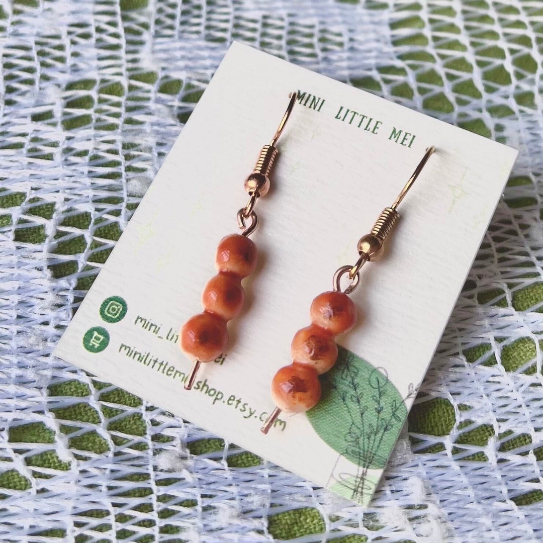 Japanese Mitarashi Dango (japanese Dumpling) Earrings | Clay, Handmade ...