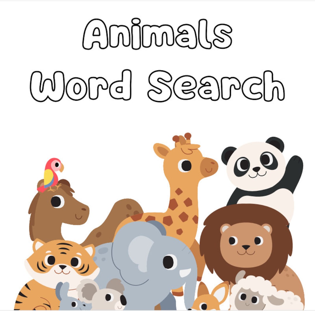 Animals Word Search Puzzles - Etsy