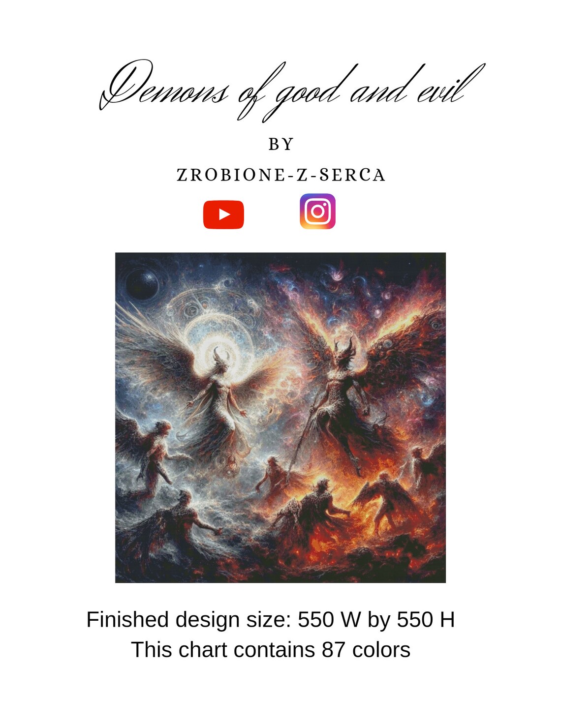 Demons of Good and Evil, Pattern for Cross Stitch, PDF, XSD, SAGA - Etsy