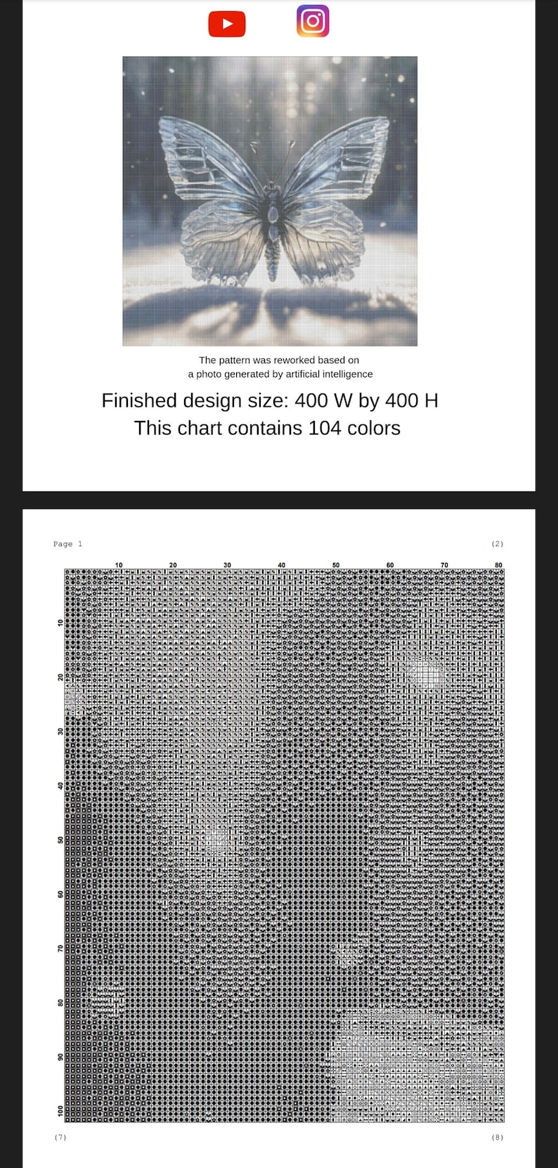 Butterfly, Butterfly, Cross Stitch Pattern, Cross Stitch Pattern, PDF ...