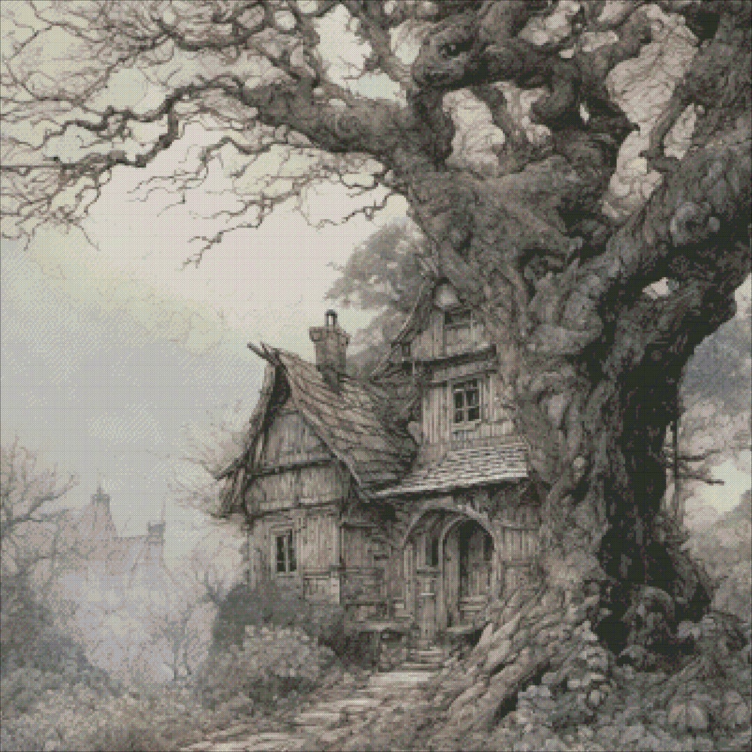 Wooden House, Drewniany Domek, Cross Stitch Pattern, Wzór Do Haftu ...