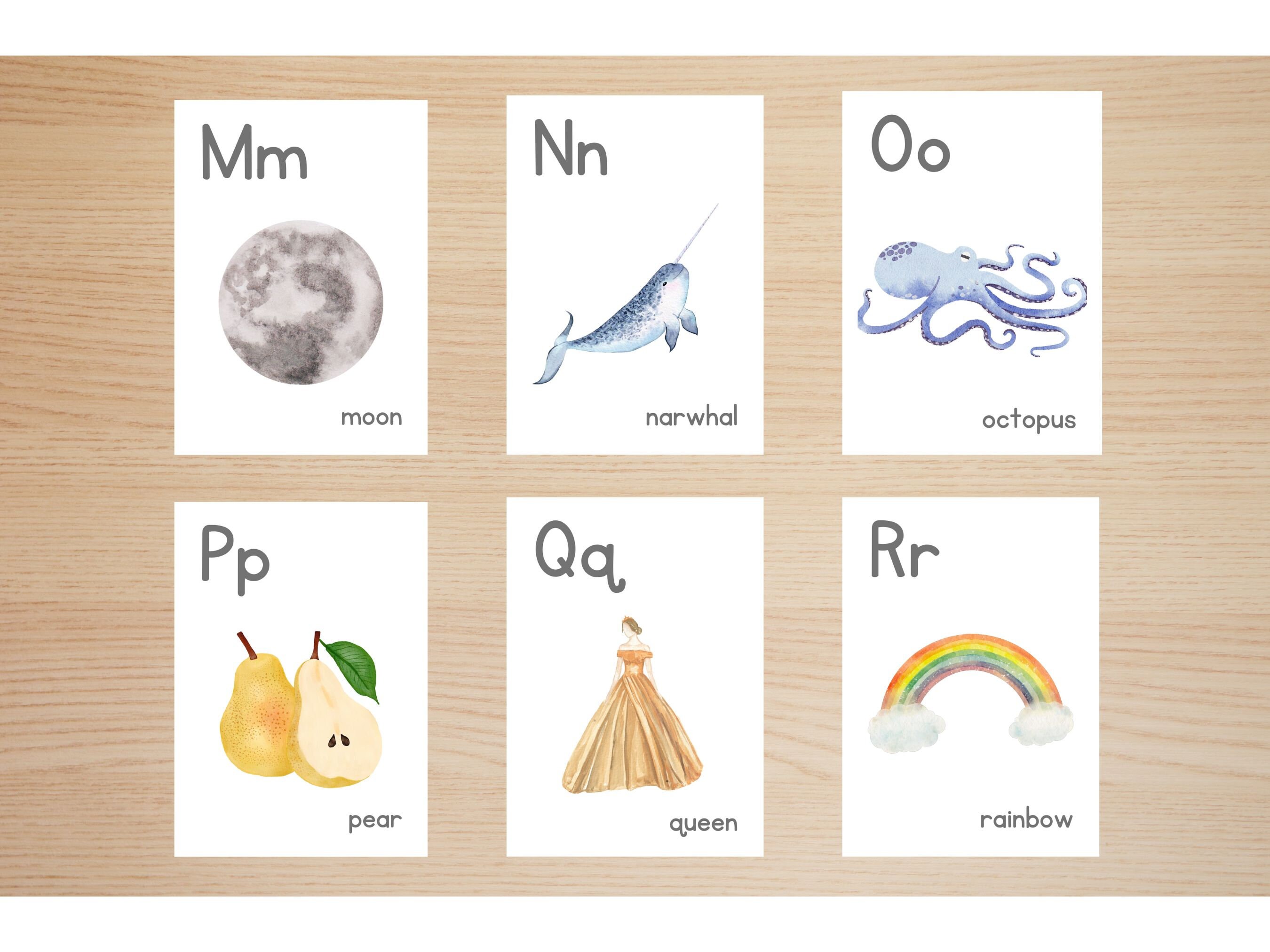 Watercolor Themed Alphabet Cards | Homeschool & Classroom Resource ...