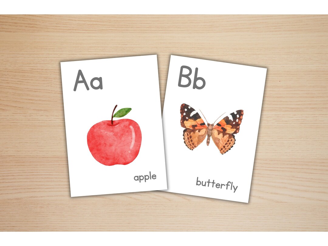 Watercolor Themed Alphabet Cards | Homeschool & Classroom Resource ...