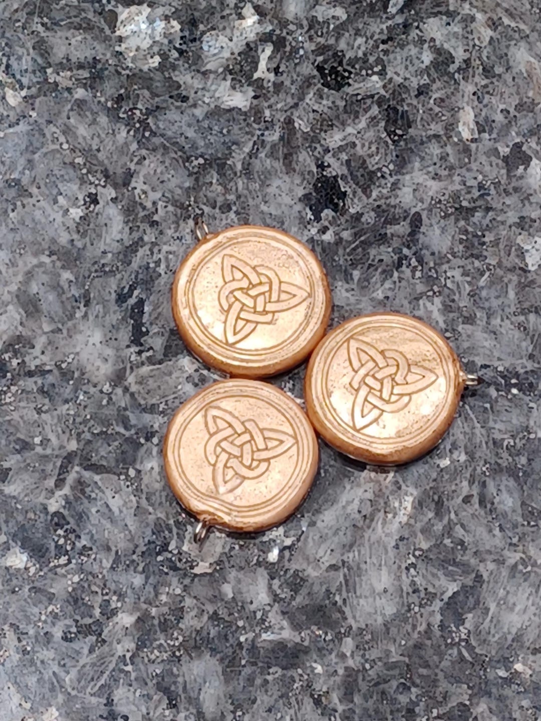 Dark Gold Celtic Heart Trinity Knot Pendant Necklace - Etsy