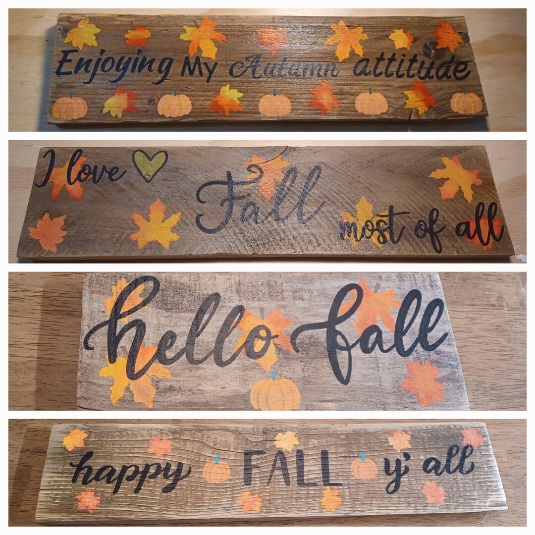 Painted Reclaimed Wood Fall Signs - Etsy