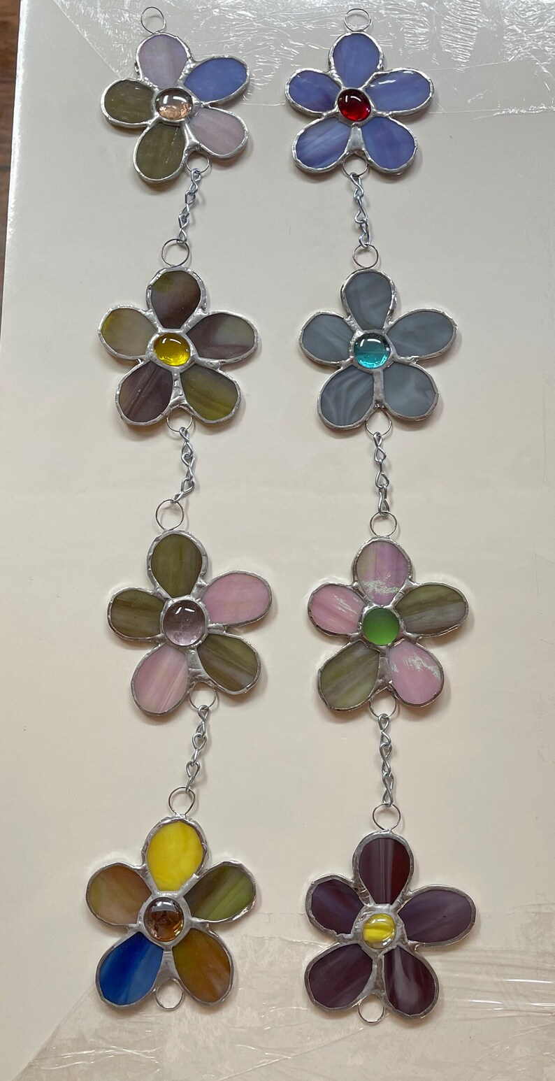 Stained Glass Flower Suncatcher – Custom Hanging Floral Window Decor ...