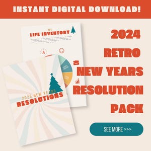 Digital New Years Resolution Planner Template for Goal Setting ...