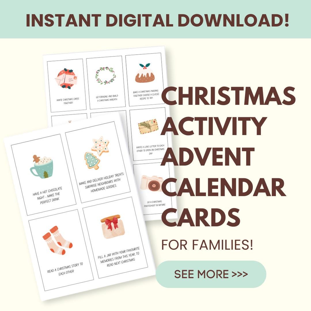 DIY Christmas Advent Calendar Activity Cards Christmas Countdown ...