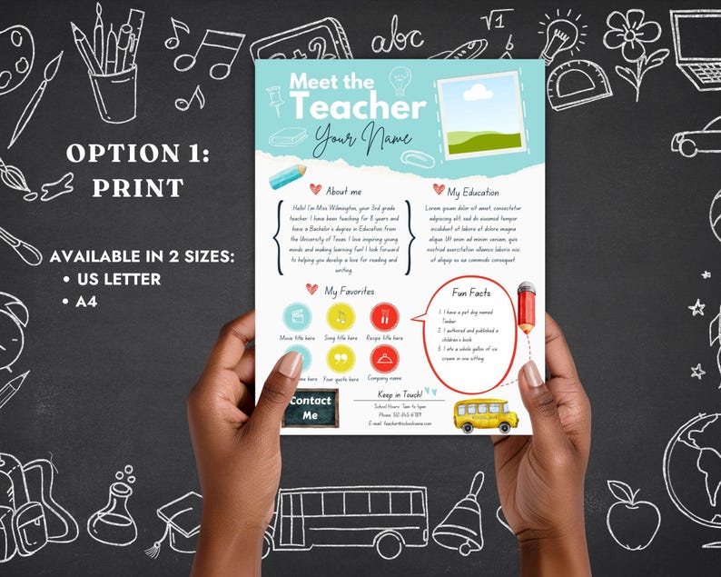 Printable Back to School Meet the Teacher Template, Customizable ...