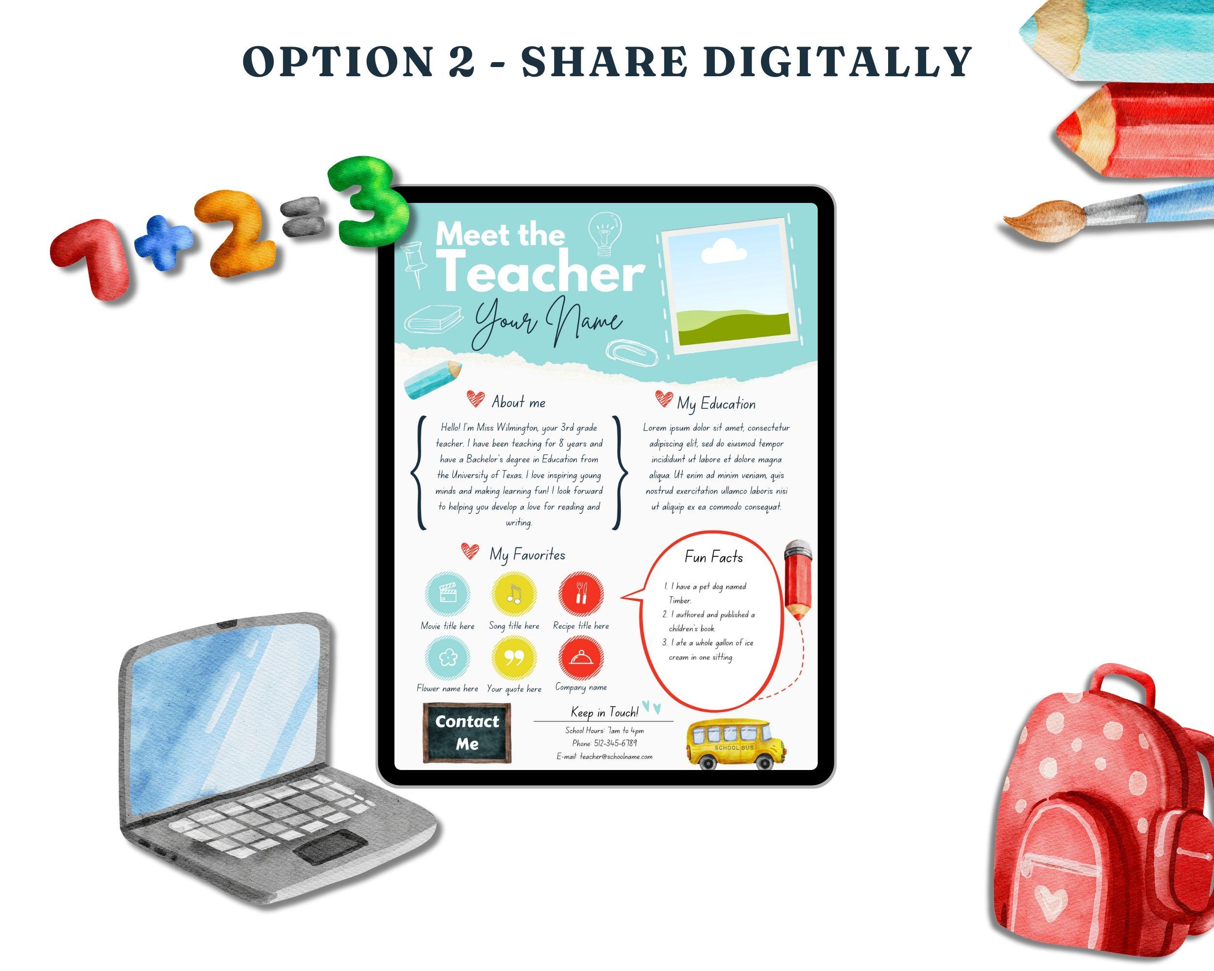 Printable Back to School Meet the Teacher Template, Customizable ...