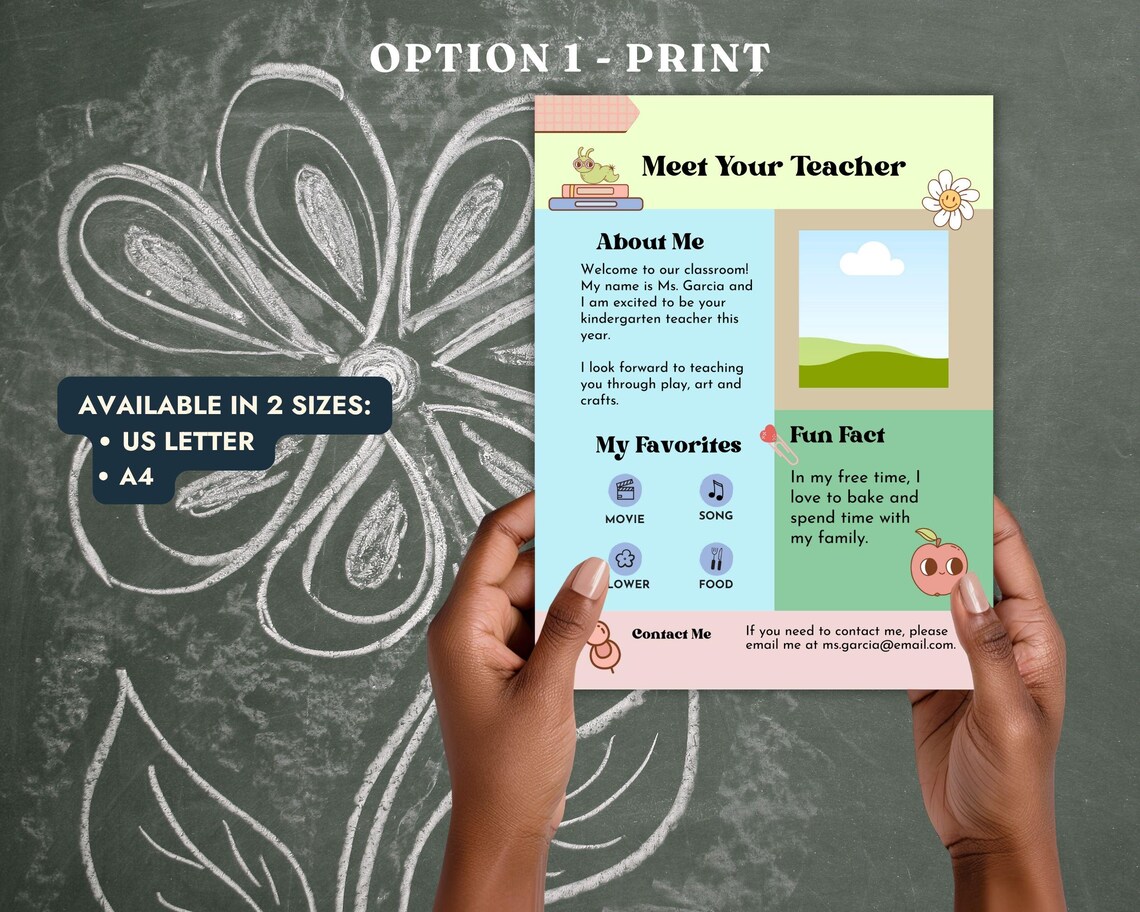 Groovy Meet the Teacher Printable Template, Retro Back to School ...