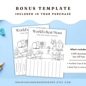 Mother's Day Coloring Tear off Coupons for Treats and Services ...