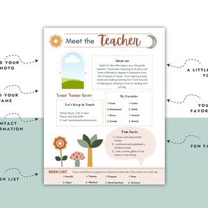Editable Boho Meet the Teacher Template, Customizable Teacher ...