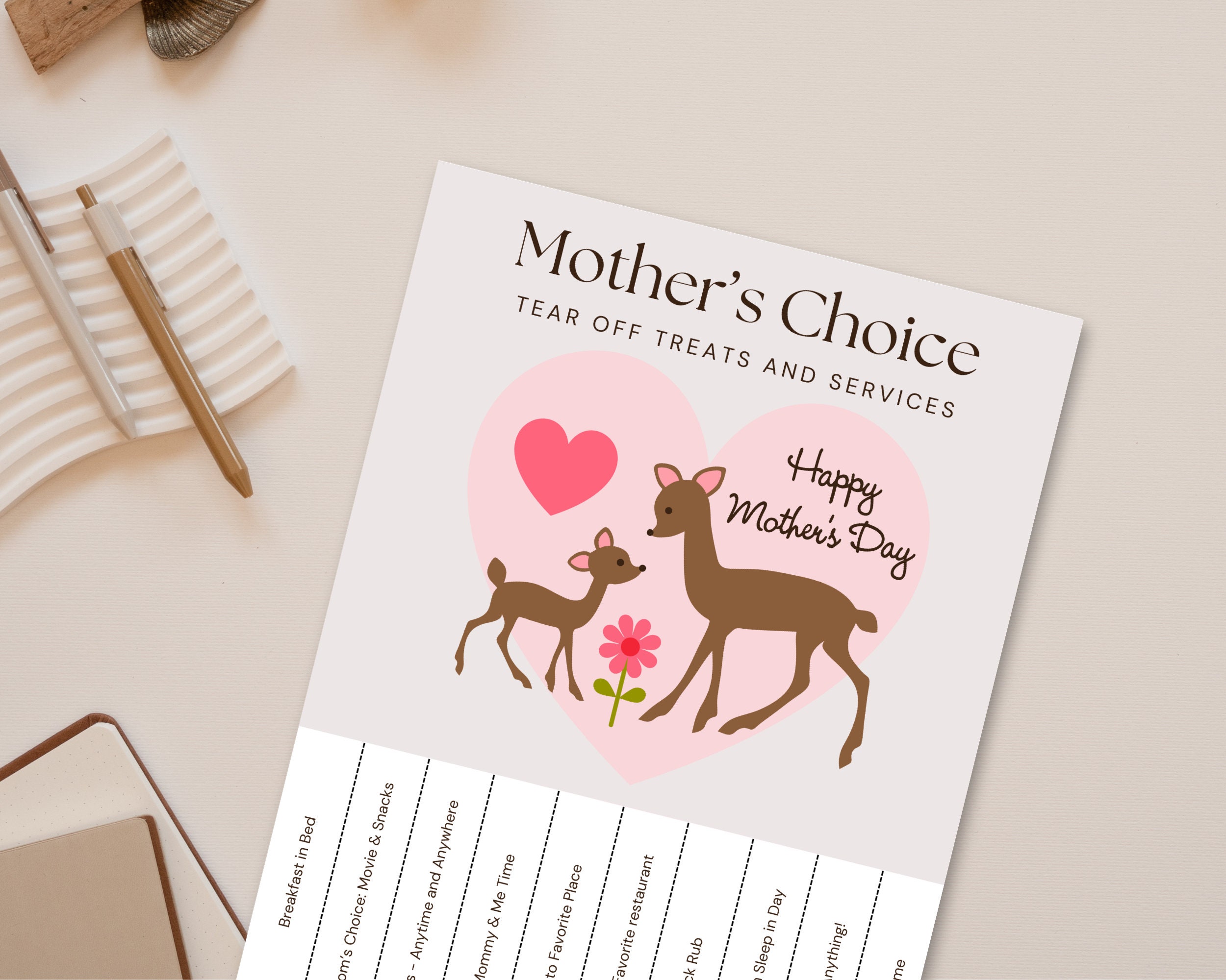 Mother's Day Tear off Flyer, Printable Coupons for Mom, Unique Gift ...