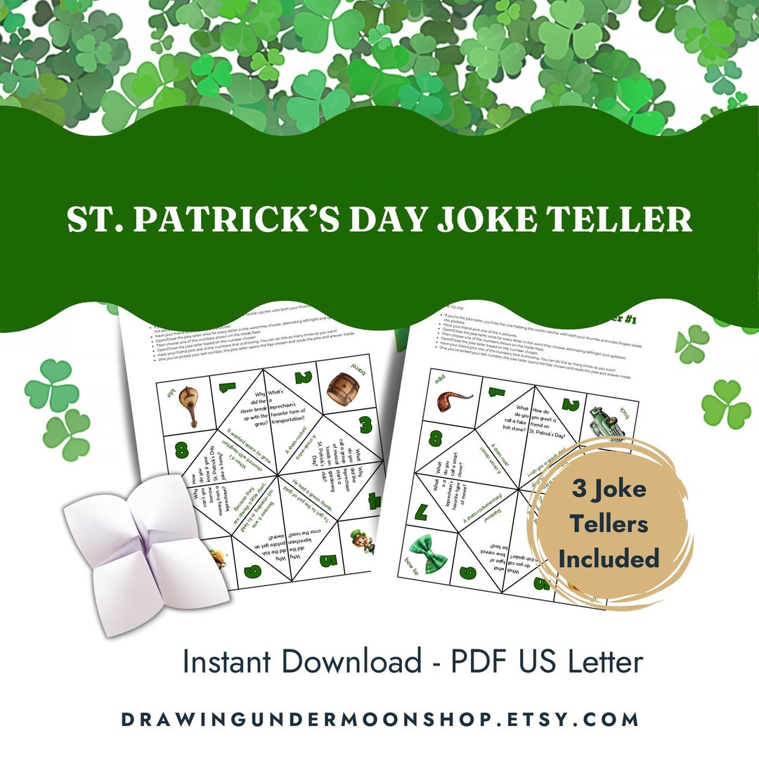 St. Patricks Day Joke Teller, Cootie Catcher for Kids, Fun Irish Themed ...