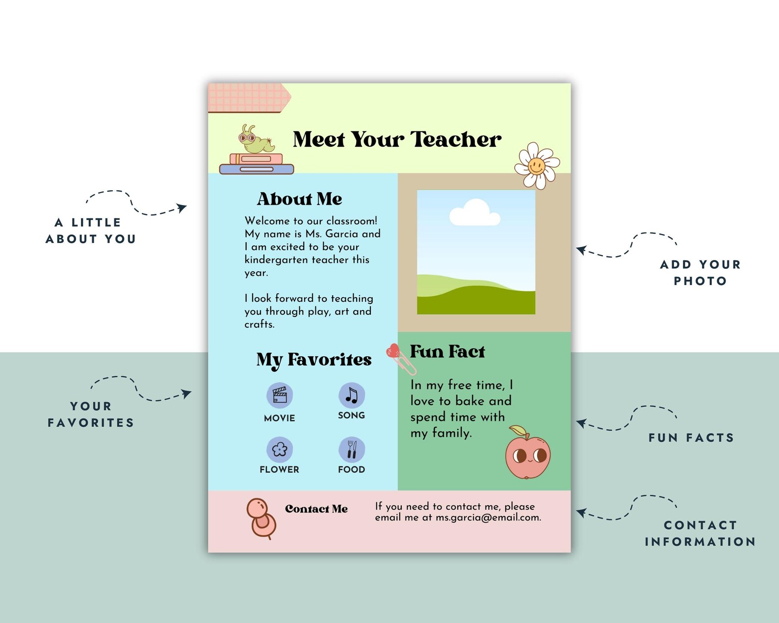 Groovy Meet the Teacher Printable Template, Retro Back to School ...