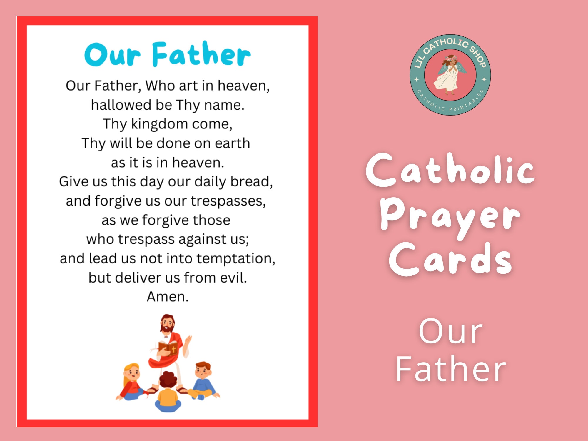 Catholic Prayer Card and Poster Pack, Small Colourful Prayer Cards for ...