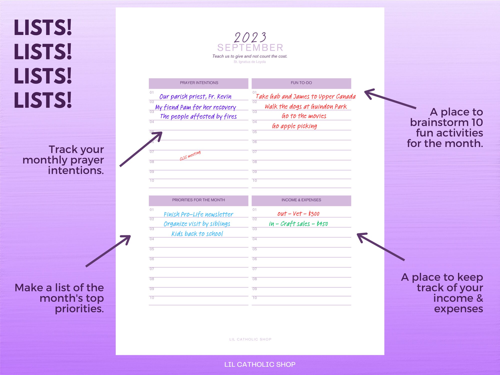 Downloadable Catholic Monthly Calendar 2023 2024 Hourly Day Sheet ...